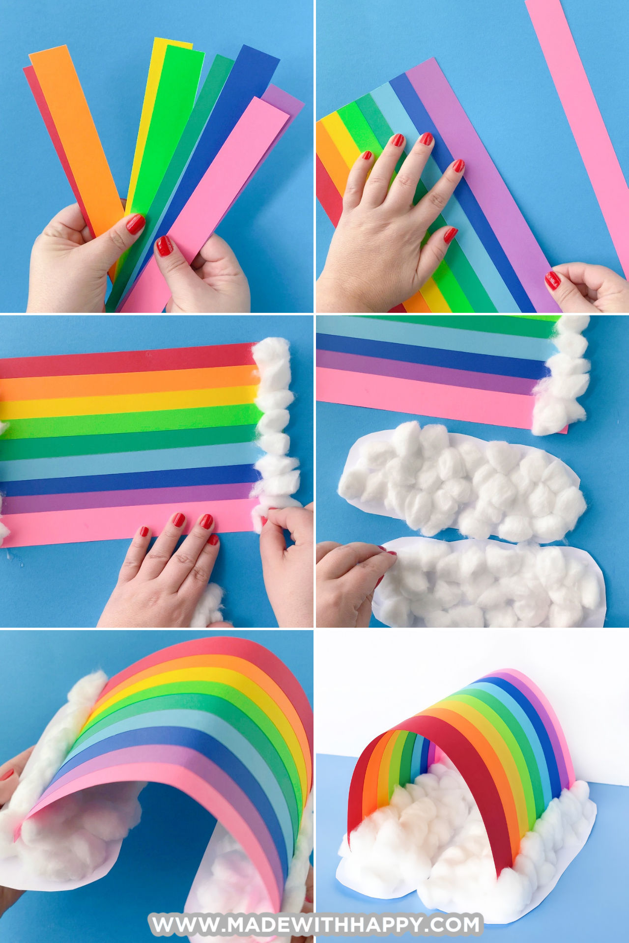 How to Make a 3D Paper Rainbow Craft - Made with HAPPY