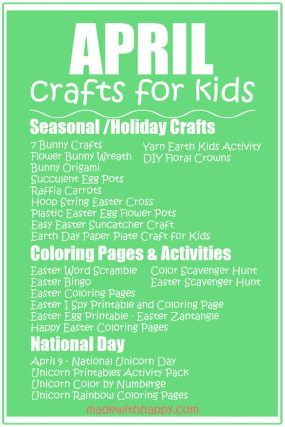 75+ April Crafts For Kids - Easter, Spring, and Earth Day Crafts