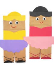Ballerina Craft Paper Bag Puppet - Made with HAPPY