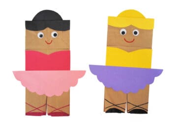 Ballerina Craft Paper Bag Puppet - Made with HAPPY