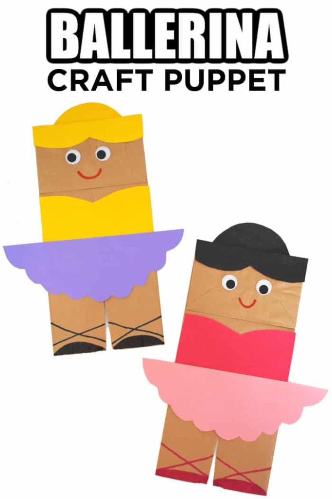 Ballerina Craft Paper Bag Puppet - Made with HAPPY