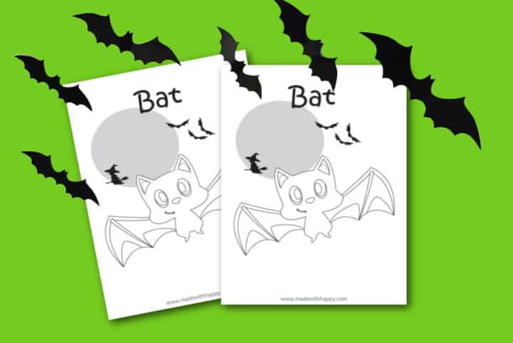 Free Printable Halloween Bat Coloring Page - Made with HAPPY