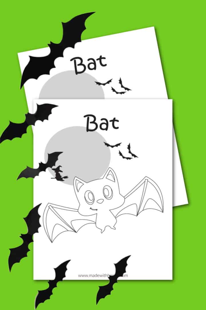 Free Printable Halloween Bat Coloring Page - Made with HAPPY
