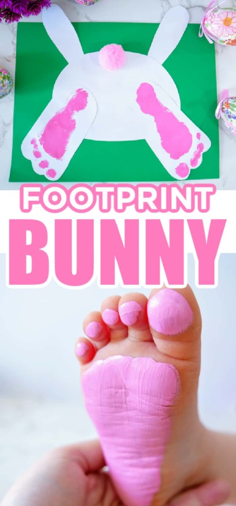 Easter Bunny Footprint Craft - Made with HAPPY - Easy Easter Crafts