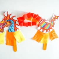 Chinese Dragon Puppet - Kids Craft with Printable Dragon Template