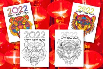 2022 Year of the Tiger Coloring Pages - Made with HAPPY