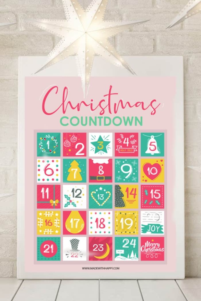 Christmas Countdown Printable - Made with HAPPY