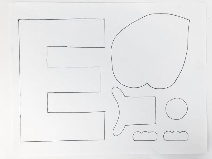 E is For Elephant Craft with Printable Letter E - Made with HAPPY