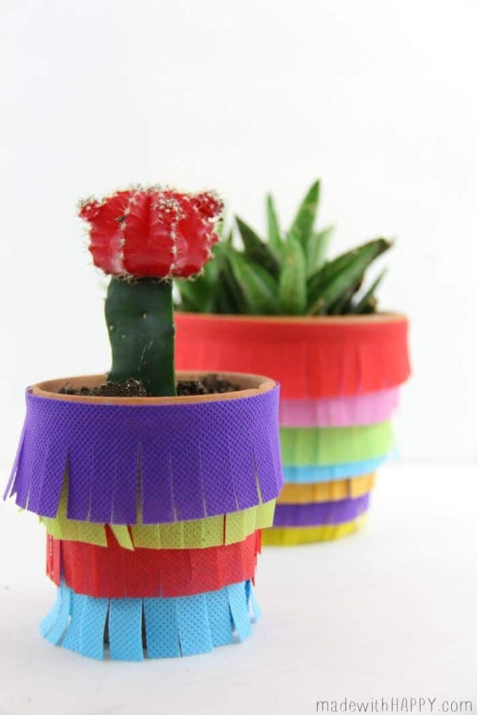 DIY Piñata Planters - Fiesta Flower Pots - Made with HAPPY