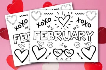 Free Printable February Coloring Page - Made with HAPPY
