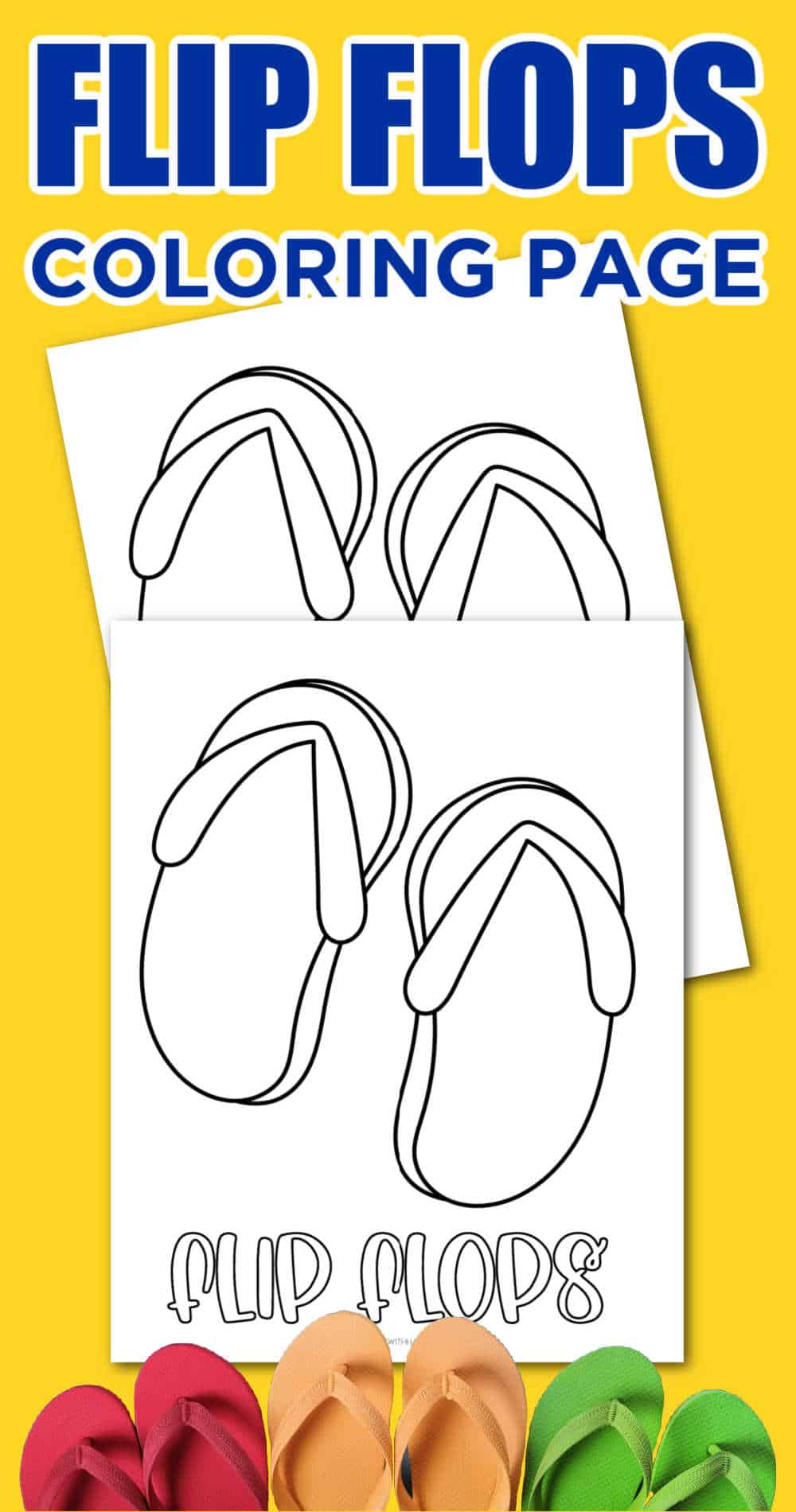 Free Flip Flop Coloring Page - Made with HAPPY