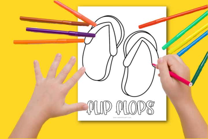 Free Flip Flop Coloring Page - Made with HAPPY