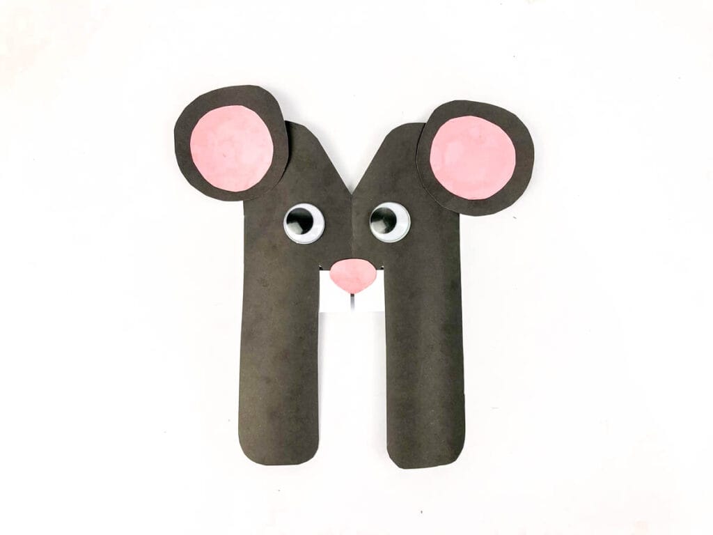 M is for Mouse Craft with Printable Letter M - Made with HAPPY