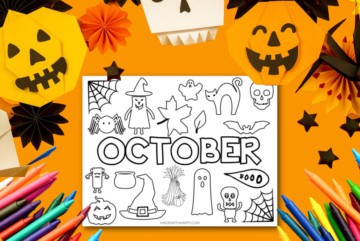 Free Printable October Coloring Page - Made with HAPPY