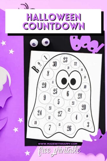 Free Printable Halloween Countdown For Kids - Made with Happy