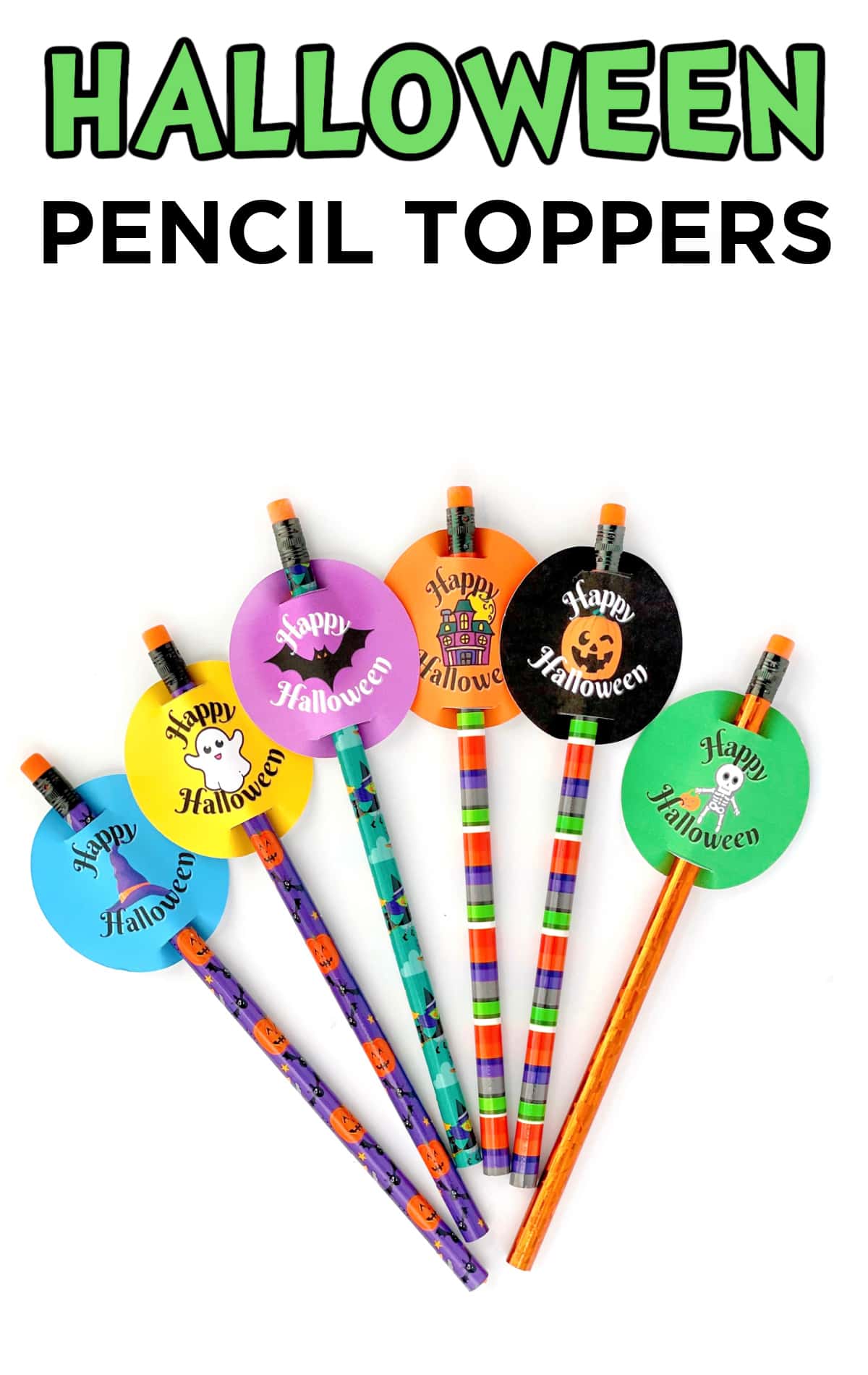 FREE Printable Halloween Pencil Toppers - Made with HAPPY