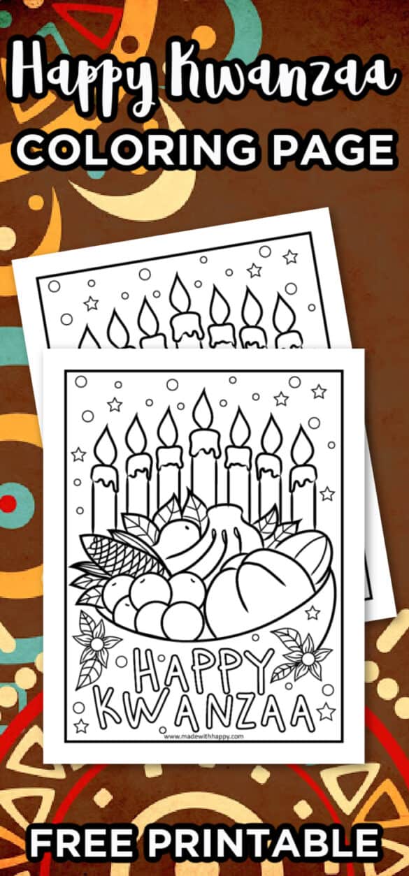 Happy Kwanzaa Coloring Page - Made with HAPPY