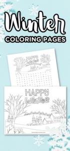 Happy Winter Coloring Pages For Kids - Made with HAPPY