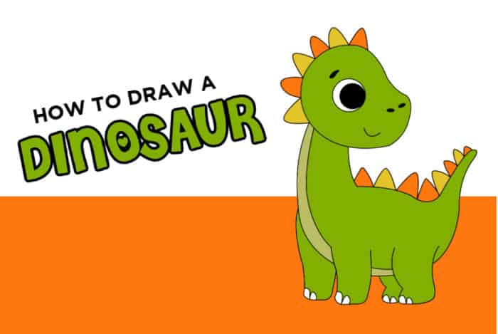 How to Draw a Dinosaur For Kids - Made with HAPPY