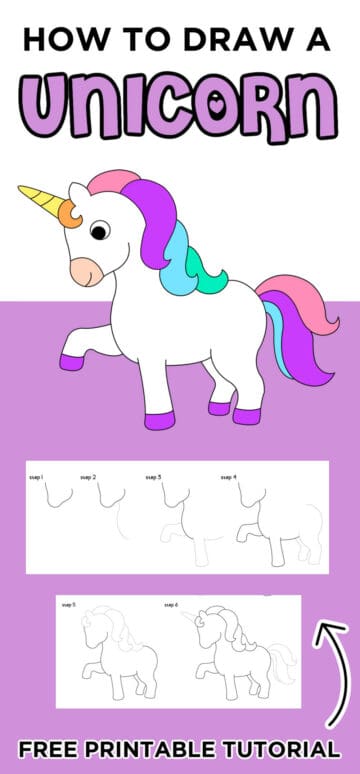 How To Draw a Unicorn Step By Step Tutorial - Made with HAPPY