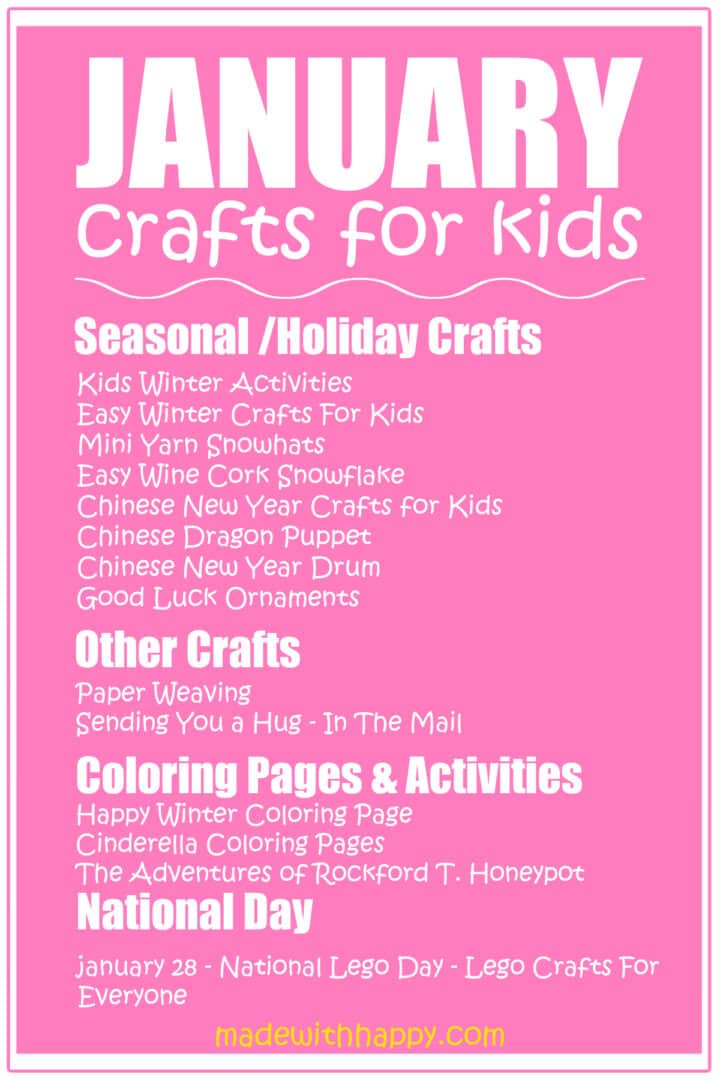 75+ January Craft For Kids - Easy and Fun Winter Crafts