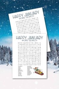 Free Printable January Word Search - Made with HAPPY