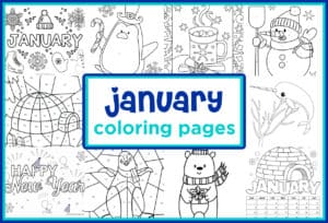 January Coloring Pages [Free Printables] - Made with HAPPY