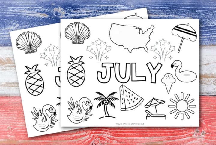 50+ FREE July Coloring Pages - Made with HAPPY