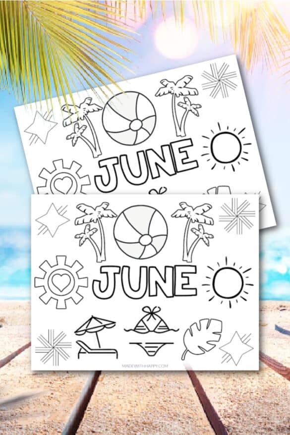 June Coloring Page - Made with HAPPY - Free Printable Coloring Pages