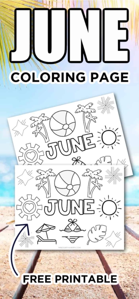 June Coloring Page - Made with HAPPY - Free Printable Coloring Pages