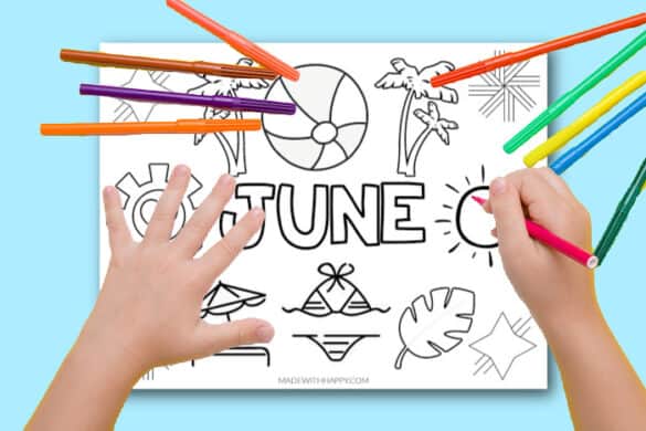 June Coloring Page - Made with HAPPY - Free Printable Coloring Pages
