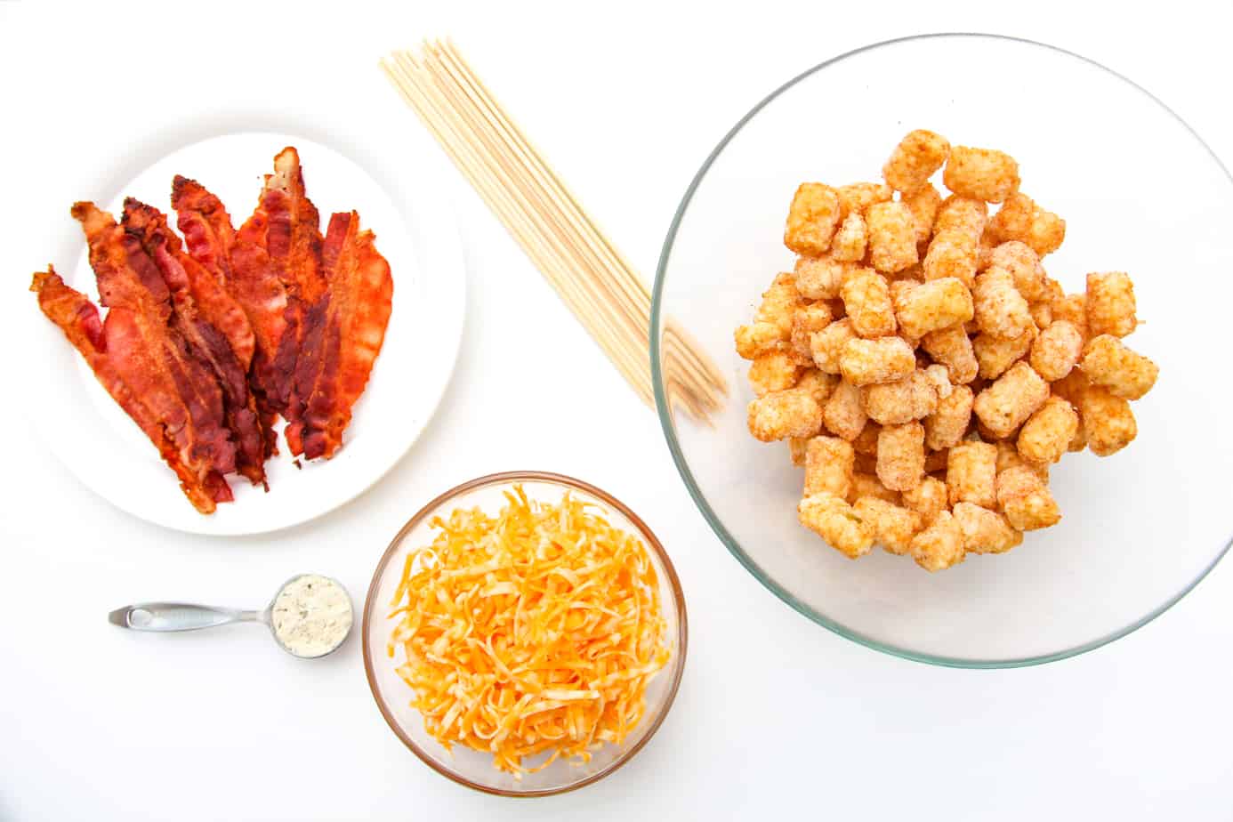 Loaded Tater Tot Skewers - Tater Tot Appetizer - Made with HAPPY