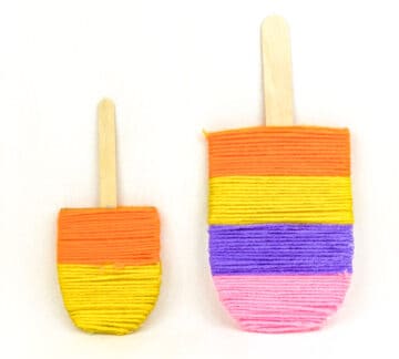 Yarn Popsicle Craft - Made with HAPPY