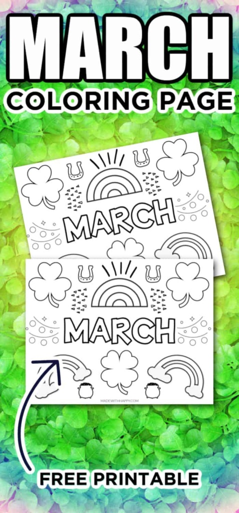 Free Printable March Coloring Page - Made with HAPPY