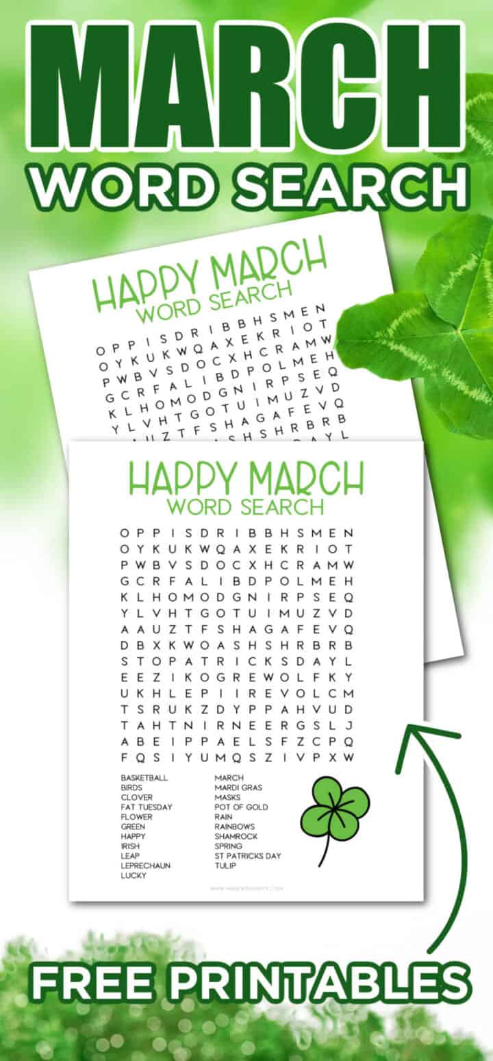 March Word Search - Made with HAPPY