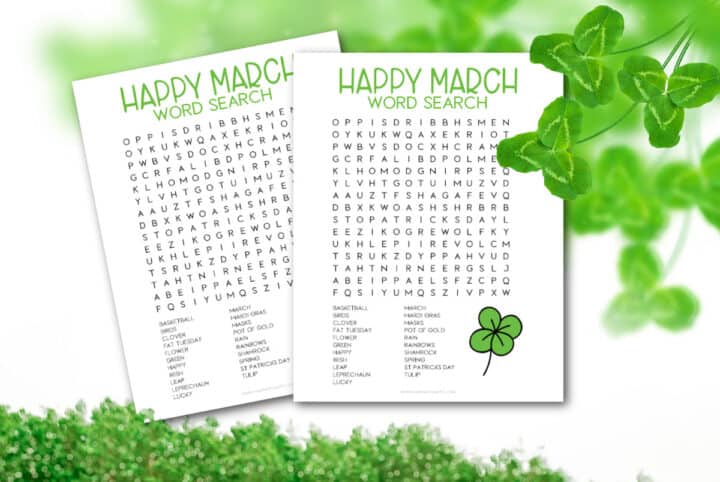 March Word Search - Made with HAPPY