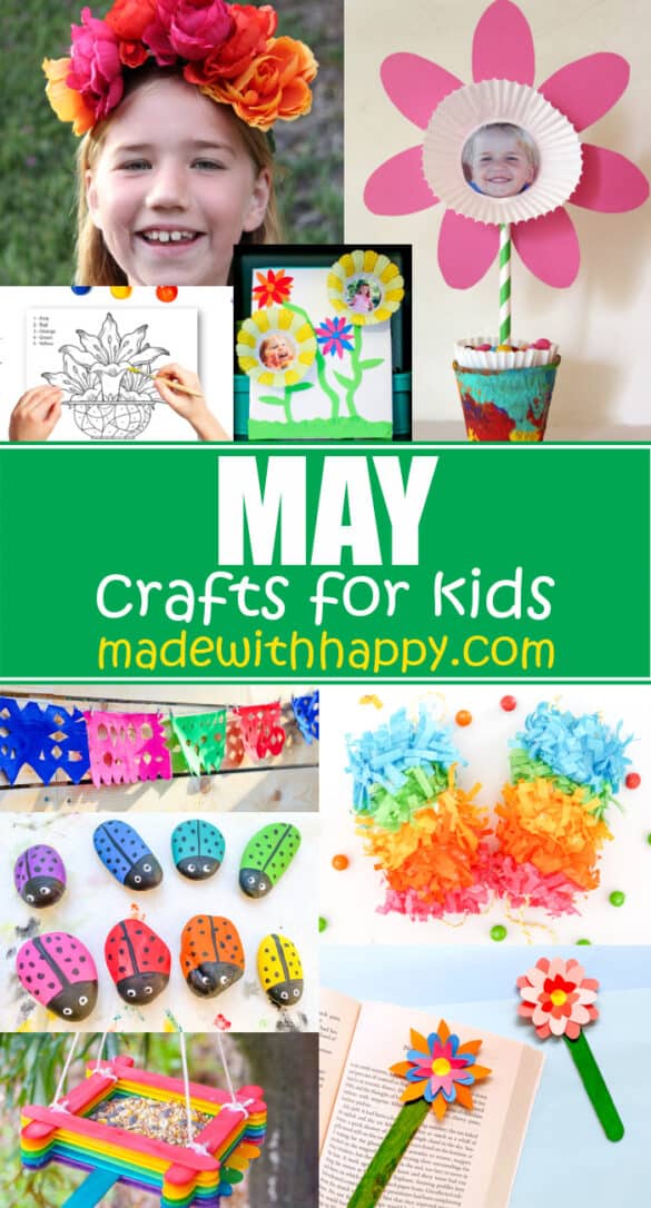 Free Printable May Coloring Page - Made with HAPPY For Kids