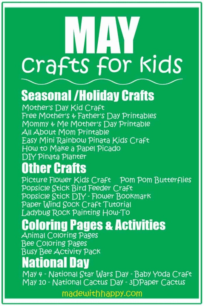 May Crafts for Kids - Spring, Cinco De Mayo and Spring Crafts