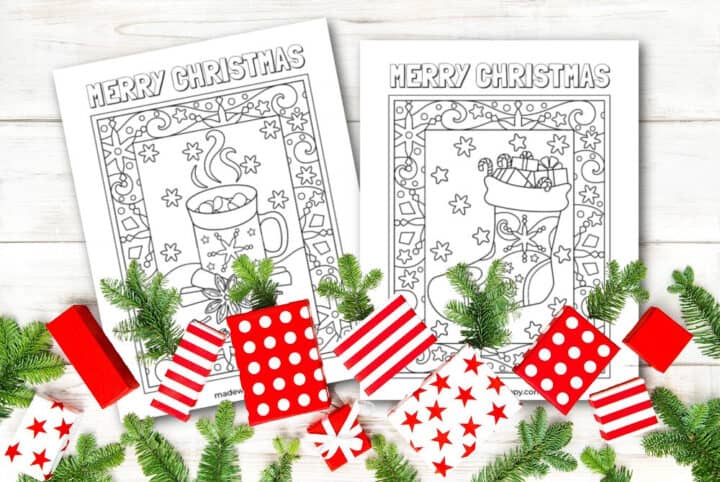 Merry Christmas Coloring Pages - Made with HAPPY
