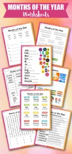 Months of the Year Worksheet - Made with HAPPY