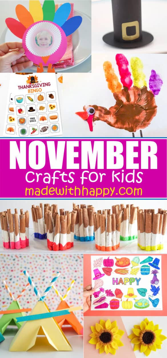 November Crafts For Kids - Tons of Easy Fall and Thanksgiving Crafts