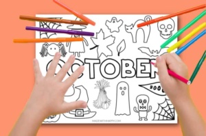 Free Printable October Coloring Page - Made with HAPPY