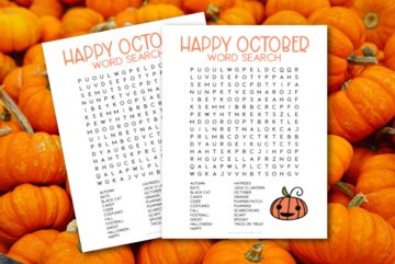 October Word Search - Made with HAPPY
