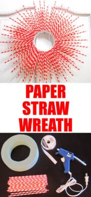Christmas Paper Straw Wreath DIY - Made with HAPPY