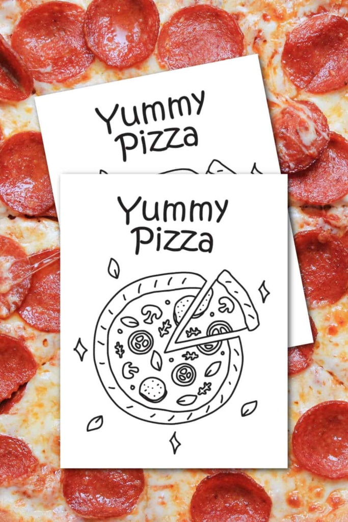 Free Printable Pizza Coloring Page - Made with HAPPY