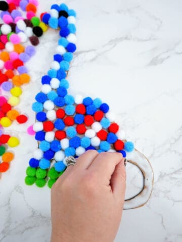 Pom Pom Dinosaur Craft - Made with HAPPY - Easy Kids Craft Ideas