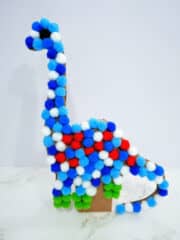 Pom Pom Dinosaur Craft - Made with HAPPY - Easy Kids Craft Ideas