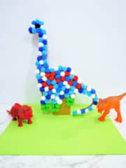 Pom Pom Dinosaur Craft - Made with HAPPY - Easy Kids Craft Ideas