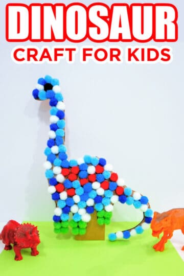 Pom Pom Dinosaur Craft - Made with HAPPY - Easy Kids Craft Ideas