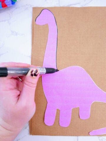 Pom Pom Dinosaur Craft - Made with HAPPY - Easy Kids Craft Ideas